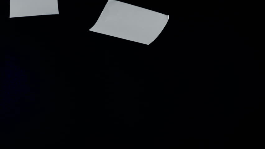 blank paper sheets falling down slow Stock Footage Video (100% Royalty ...
