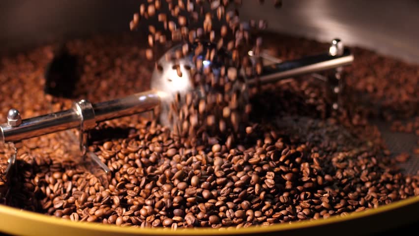 slow motion coffee beans after been Stock Footage Video (100% Royalty ...