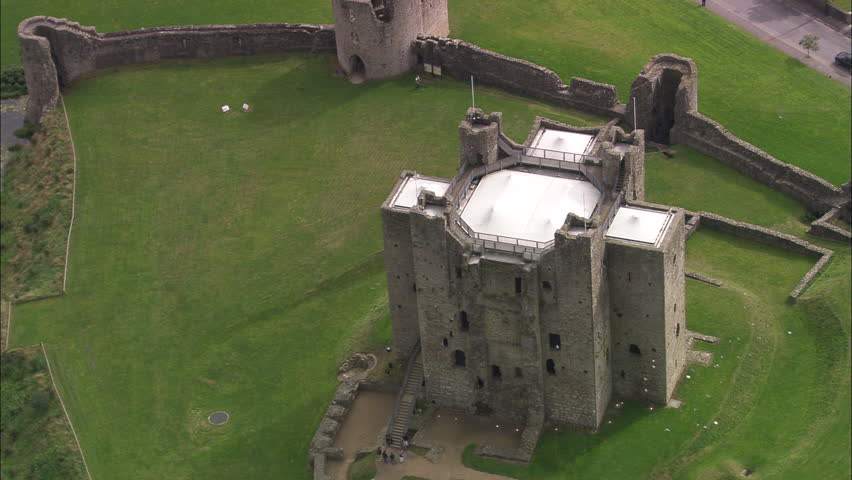 aerial ireland-trim castle 2005 trim Stock Footage Video (100% Royalty ...