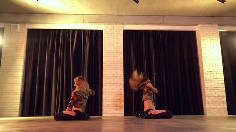 Two Women Raise Their Legs Wag Stock Footage Video (100% Royalty-free ...