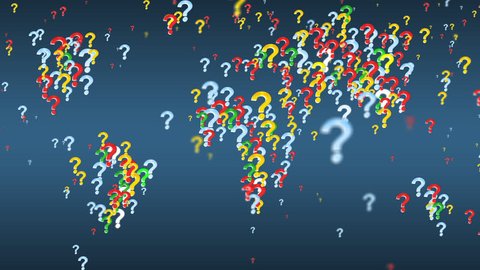 3d Stylized World Map Flying Question Stock Footage Video (100% Royalty ...