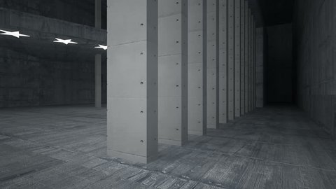 Abstract Concrete Interior Future Columns Lights Stock Footage Video ...