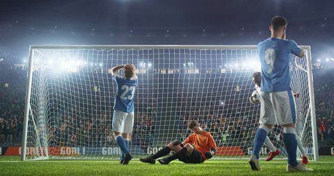 Soccer Player Scores Goal Runs Happily Stock Footage Video (100% ...