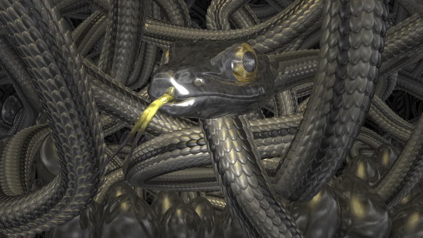 3d Metal Snake. Steampunk Style. Stock Footage Video (100% Royalty-free ...