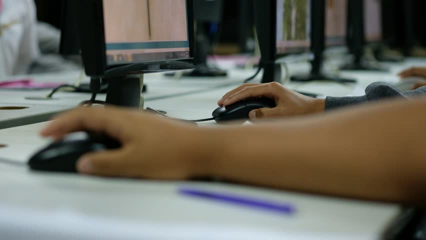 High School Students Computer Lab Teacher Stock Video Footage - 4K and ...