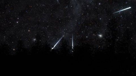 Meteor Shooting Star Illuminates Sky Stock Footage Video (100% Royalty ...