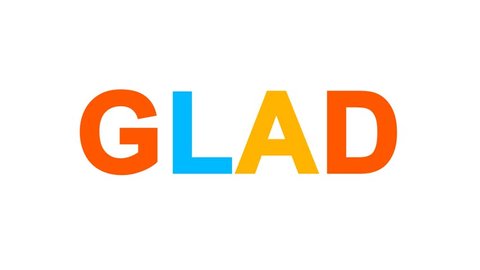 Text Glad Letters Different Colors Appears Stock Footage Video (100% ...