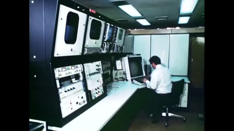 Circa 1978 Computer Graphic Terminal Area Stock Footage Video (100% ...