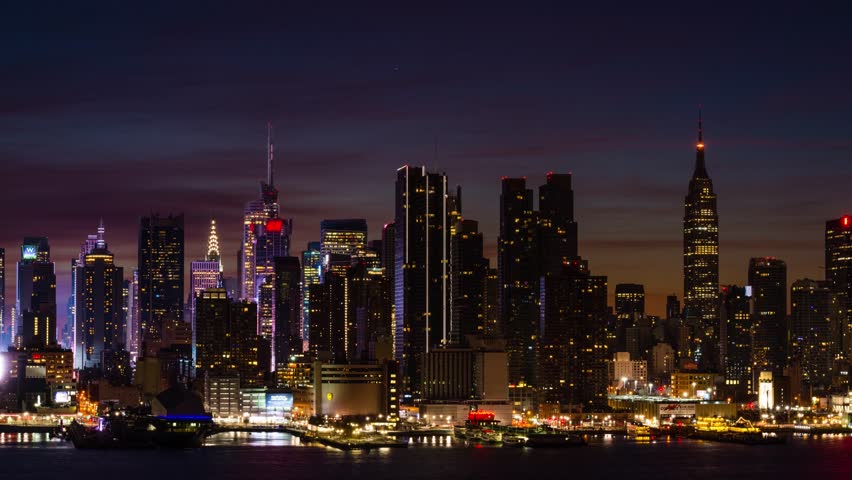 New York City, Skyline, Sunrise, Stock Footage Video (100% Royalty-free ...