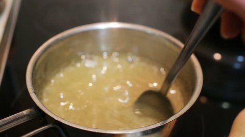 Woman Prevents Hot Agaragar Syrup Slowly Stock Footage Video (100% ...