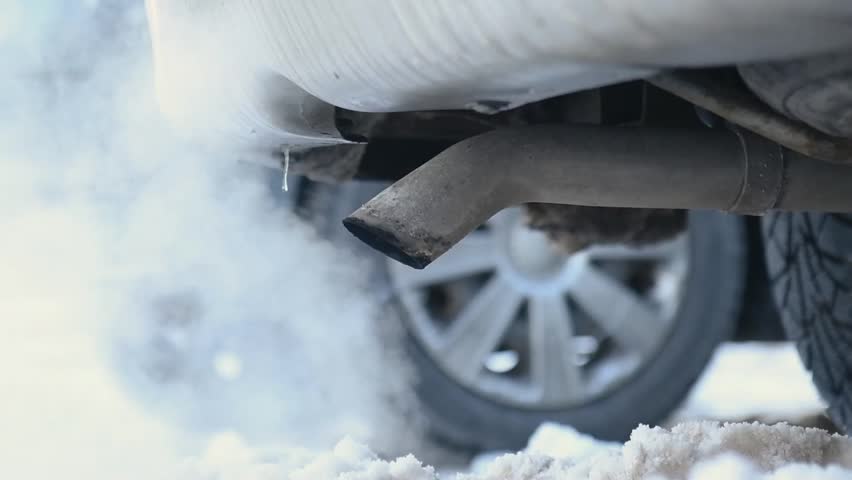 Automobile Exhaust Tube with Gases. Stock Footage Video (100% Royalty ...