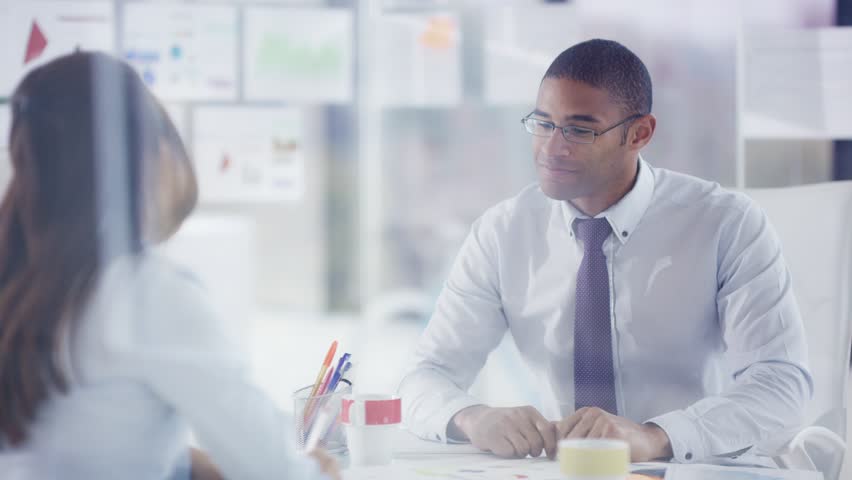 Office Meeting and Business Review Stock Footage Video (100% Royalty ...