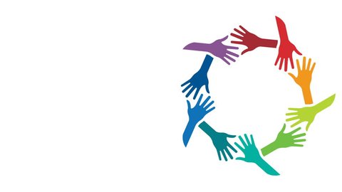 Hands Holding Circle Colorful Hands Logo Stock Vector (Royalty Free ...