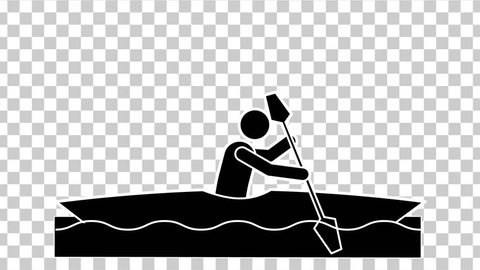 Teamwork Two Kayakers Paddling Double Kayak Stock Vector (Royalty Free ...
