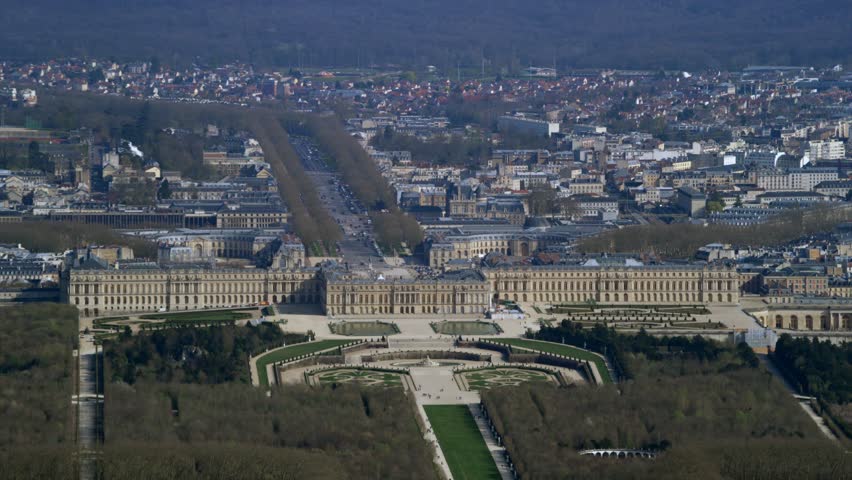 4k aerial view above palace versailles Stock Footage Video (100% ...