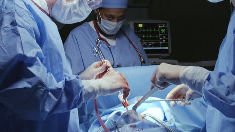 Team Professional Multirace Doctors Operating Surgery Stock Footage ...