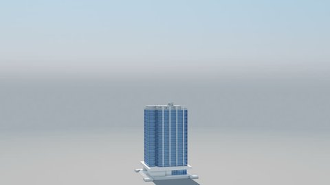 Skyscraper Building Growing 3d Animation Building Stock Footage Video ...