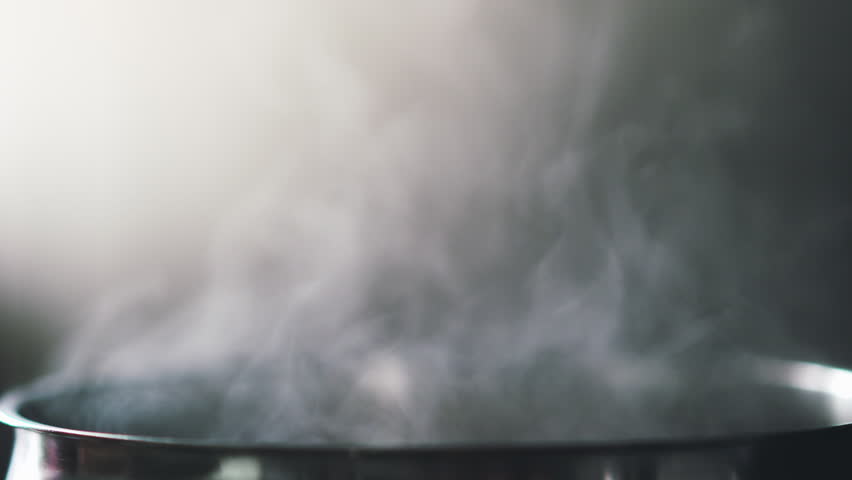 steam rising pot boiling water on Stock Footage Video (100% Royalty ...
