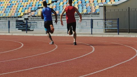 Football Players Running Fast Training Before Stock Footage Video (100% ...
