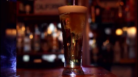 Glass Filled Beer Overflow Stock Footage Video (100% Royalty-free ...