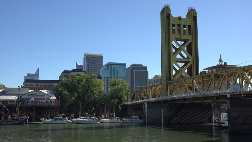 Sacramento Golden Bridge Landmark in California image - Free stock ...