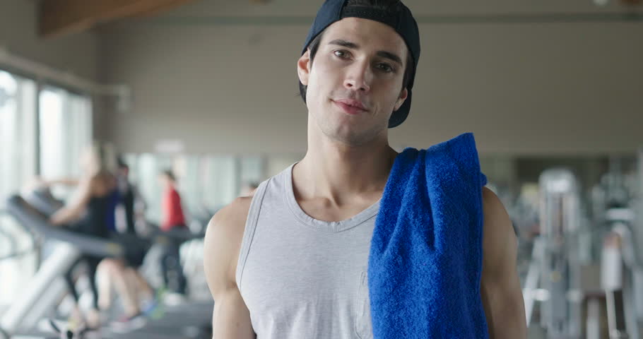 portrait boy gym that trains his Stock Footage Video (100% Royalty-free ...