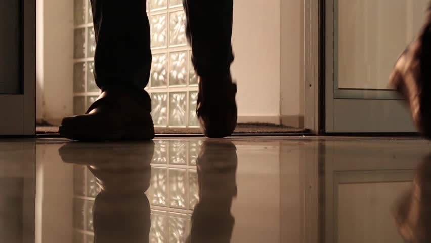 people walking through glass sliding door Stock Footage Video (100% ...