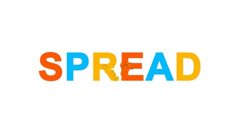Text Spread Letters Different Colors Appears Stock Footage Video (100% ...