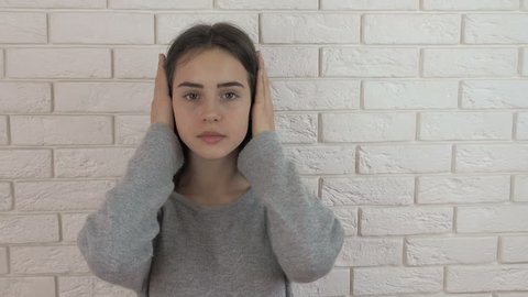 sign language silence portrait girl she Stock Footage Video (100% ...