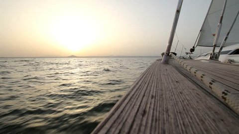 Yacht Sailing Towards Sunset Stock Photo 102968222 | Shutterstock