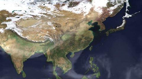 Weather Satellite Timelapse Asia Seasons Changing Stock Footage Video ...