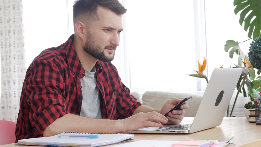 side view man working on laptop Stock Footage Video (100% Royalty-free ...