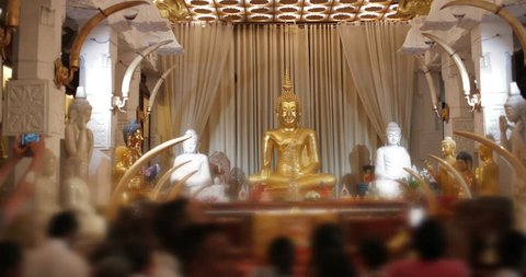 Buddhist Temple Inside Center Temple Sits Stock Footage Video (100% ...