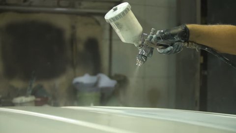 Process Priming Car Before Applying Paint Stock Footage Video (100% ...