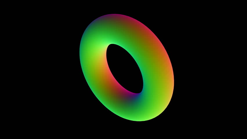 colored torus rotates center screen color Stock Footage Video (100% ...