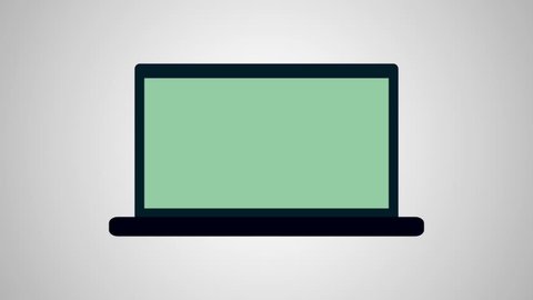 Laptop Blank Screen Isolated On White Stock Footage Video (100% Royalty ...