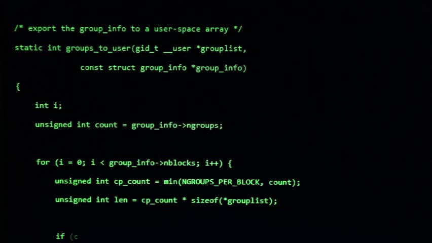 C Programming Code Running Down Computer Stock Footage Video 100