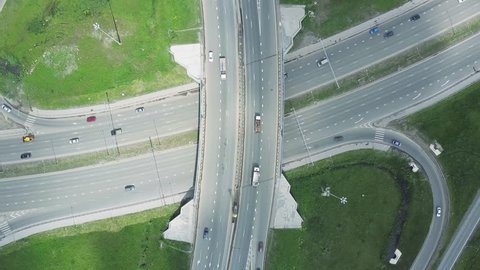 Elevated Expressway Clip Curve Suspension Bridge Stock Footage Video ...