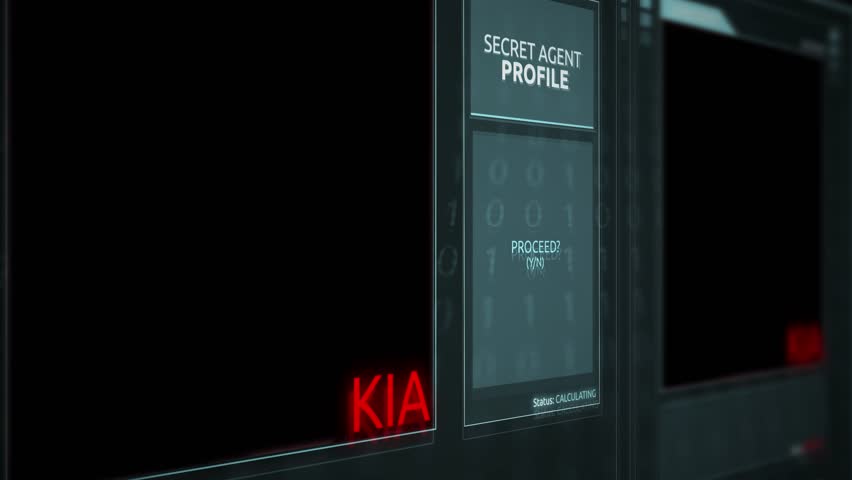 digital futuristic secret agent operative profile Stock Footage Video ...