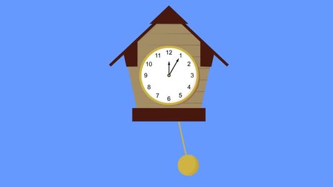 cuckoo clock animation transparent background alpha Stock Footage Video ...
