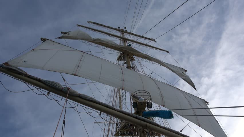 square sails on main mast sailing Stock Footage Video (100% Royalty ...