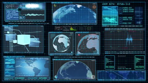 technology interface computer data screen gui Stock Footage Video (100% ...