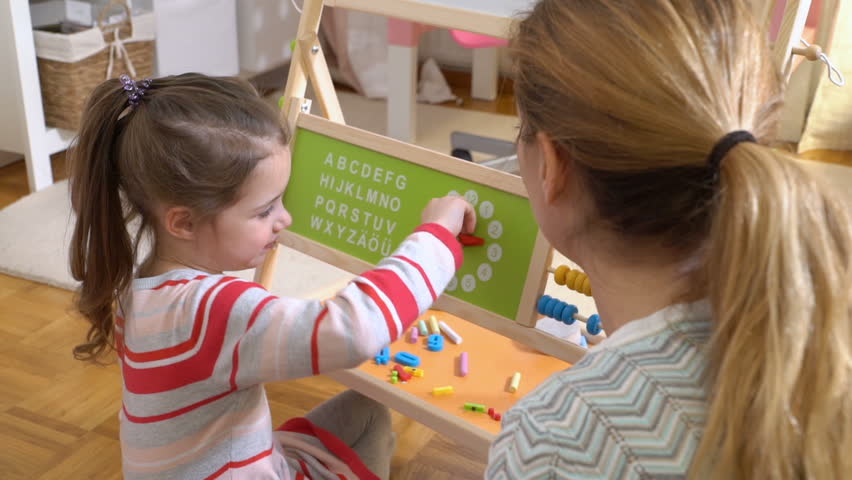 early childhood development little girl learning Stock Footage Video ...