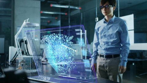 asian neural microchip design engineer uses Stock Footage Video (100% ...