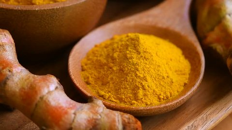 turmeric powder roots curcuma longa kurkuma Stock Footage Video (100% ...