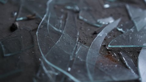 Broken Window Glass Shattered On Dirty Stock Footage Video (100% ...