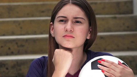 athletic teen female soccer player crying Stock Footage Video (100% ...