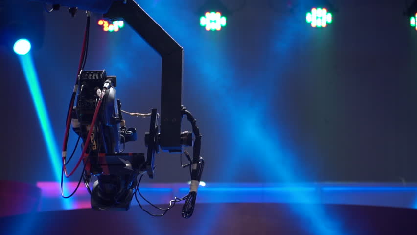 Digital Broadcasting Studio, Camera Jib Stock Footage Video (100% ...