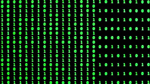 Green Binary Code Running Down Computer Stock Footage Video (100% ...