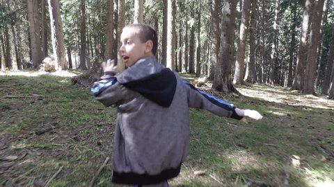 Young Boy Being Hunted Mountain Pine Stock Footage Video (100% Royalty ...